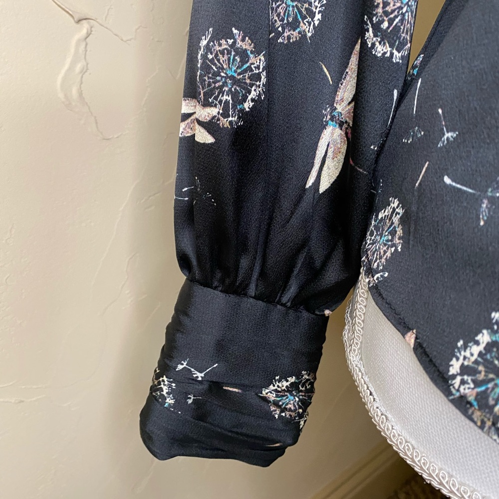 Zara Basics Satin Black Firefly Blouse - Gem